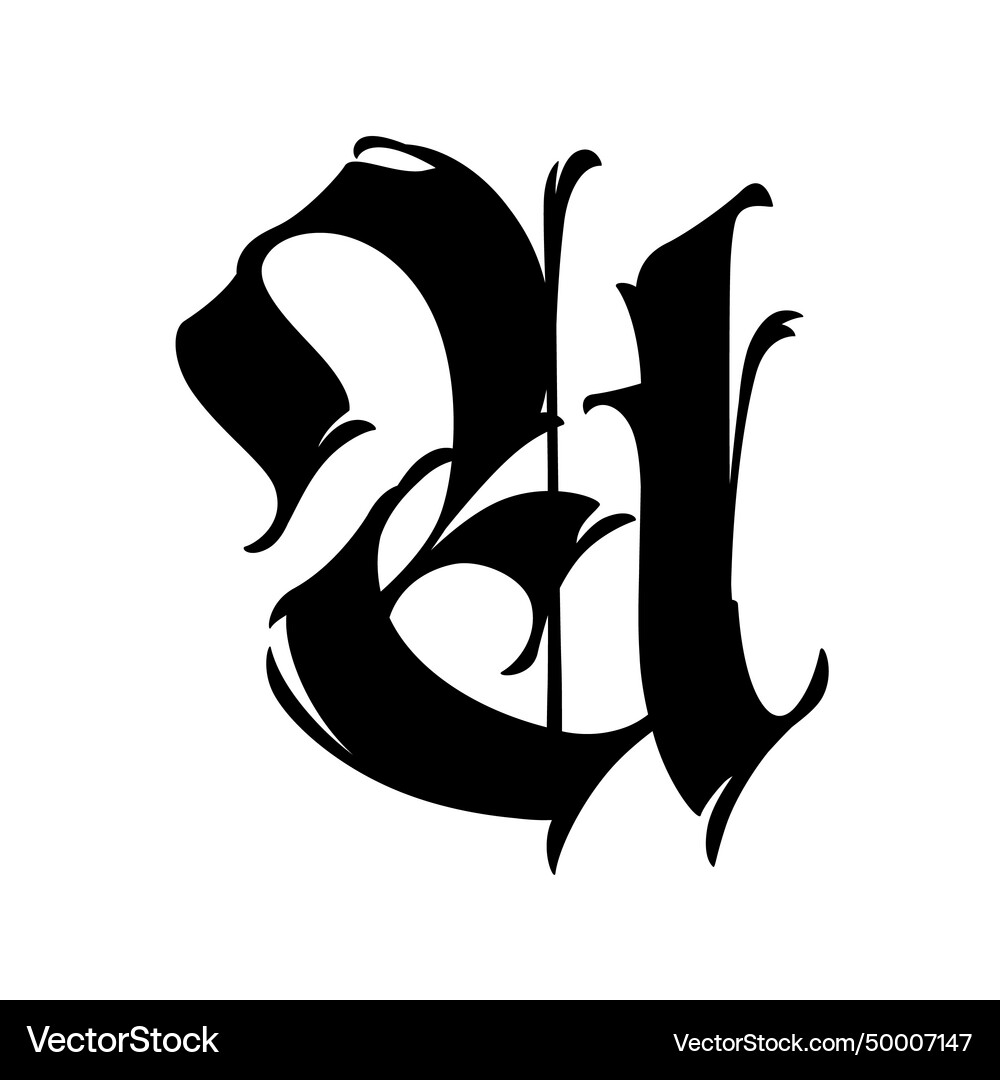 Letter u in the gothic style alphabet Royalty Free Vector