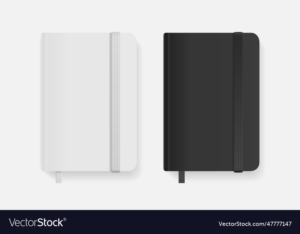 Realistic detailed 3d white and black copybook Vector Image Realistic detailed 3d white and black copybook Vector Image