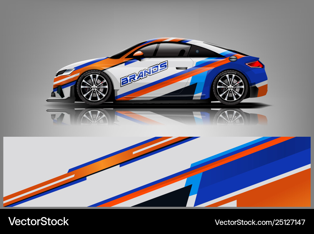 Sport car racing wrap design design Royalty Free Vector