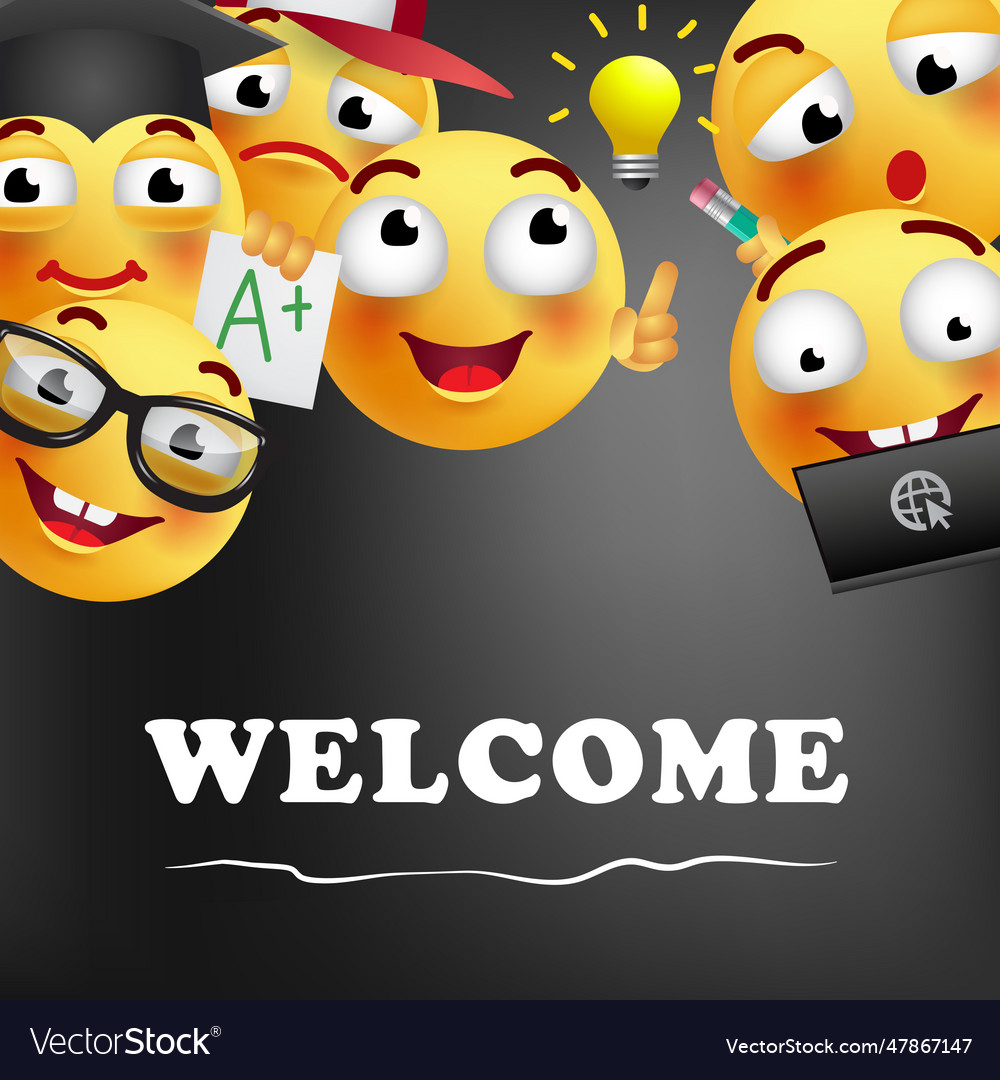 Welcome Smiley Face Smile Evolution Welcome Greeting Card Qty 50,