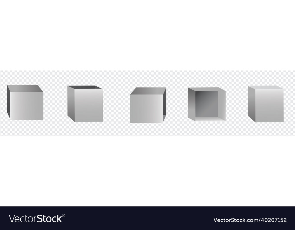 3d cubes box model collection Royalty Free Vector Image