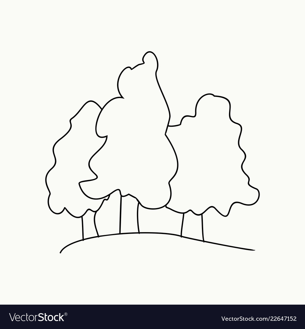 Assorted outlined tree Royalty Free Vector Image