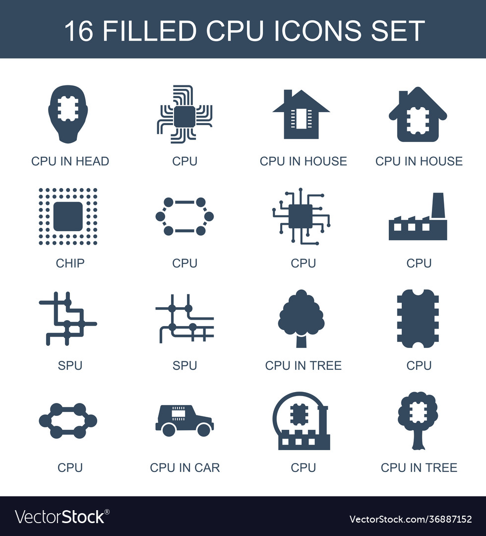 Cpu icons Royalty Free Vector Image - VectorStock