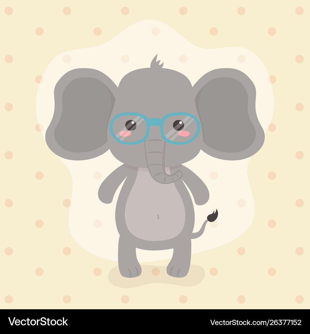 Cute and little elephant character Royalty Free Vector Image