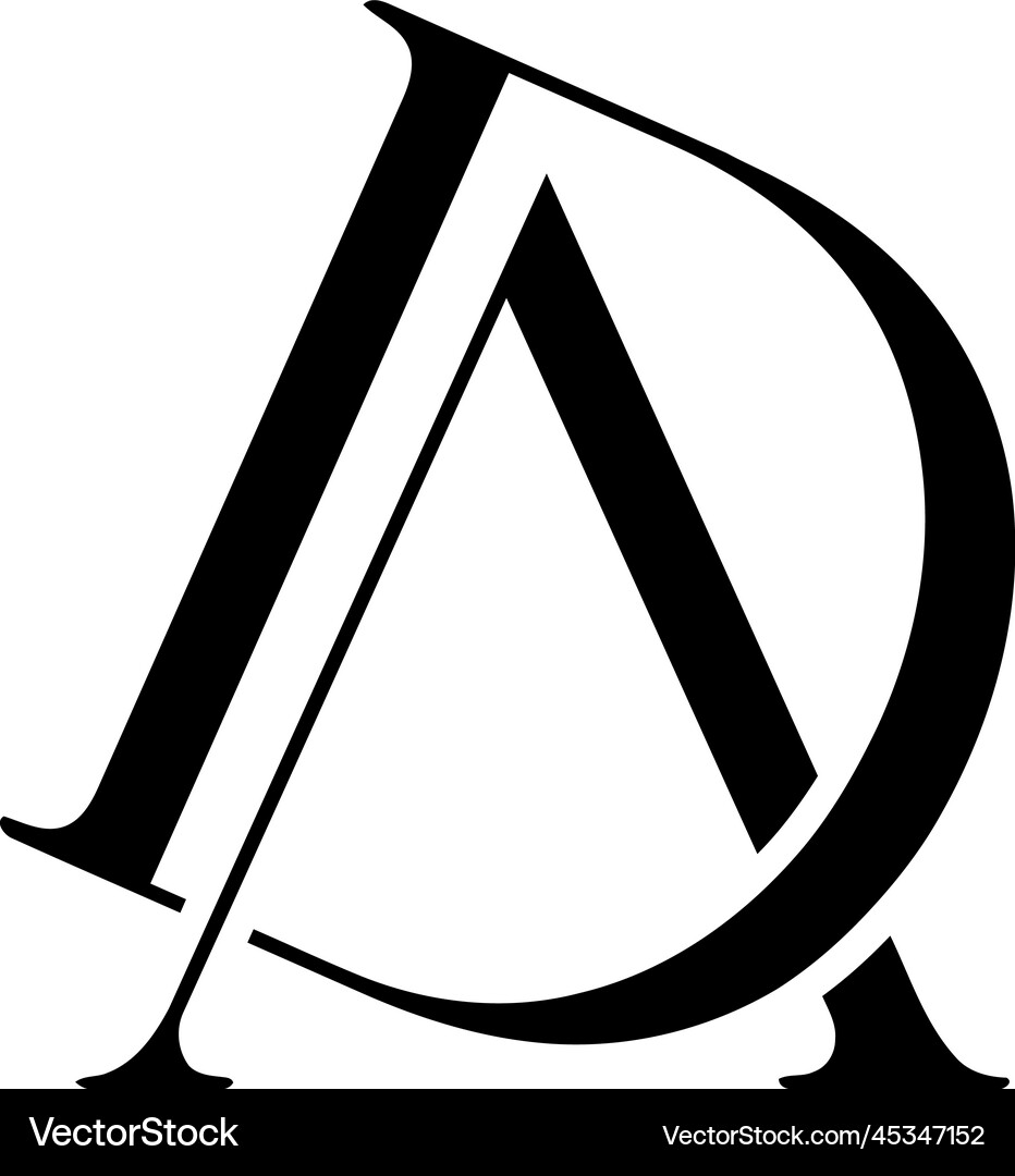 Da luxury fashion logo Royalty Free Vector Image