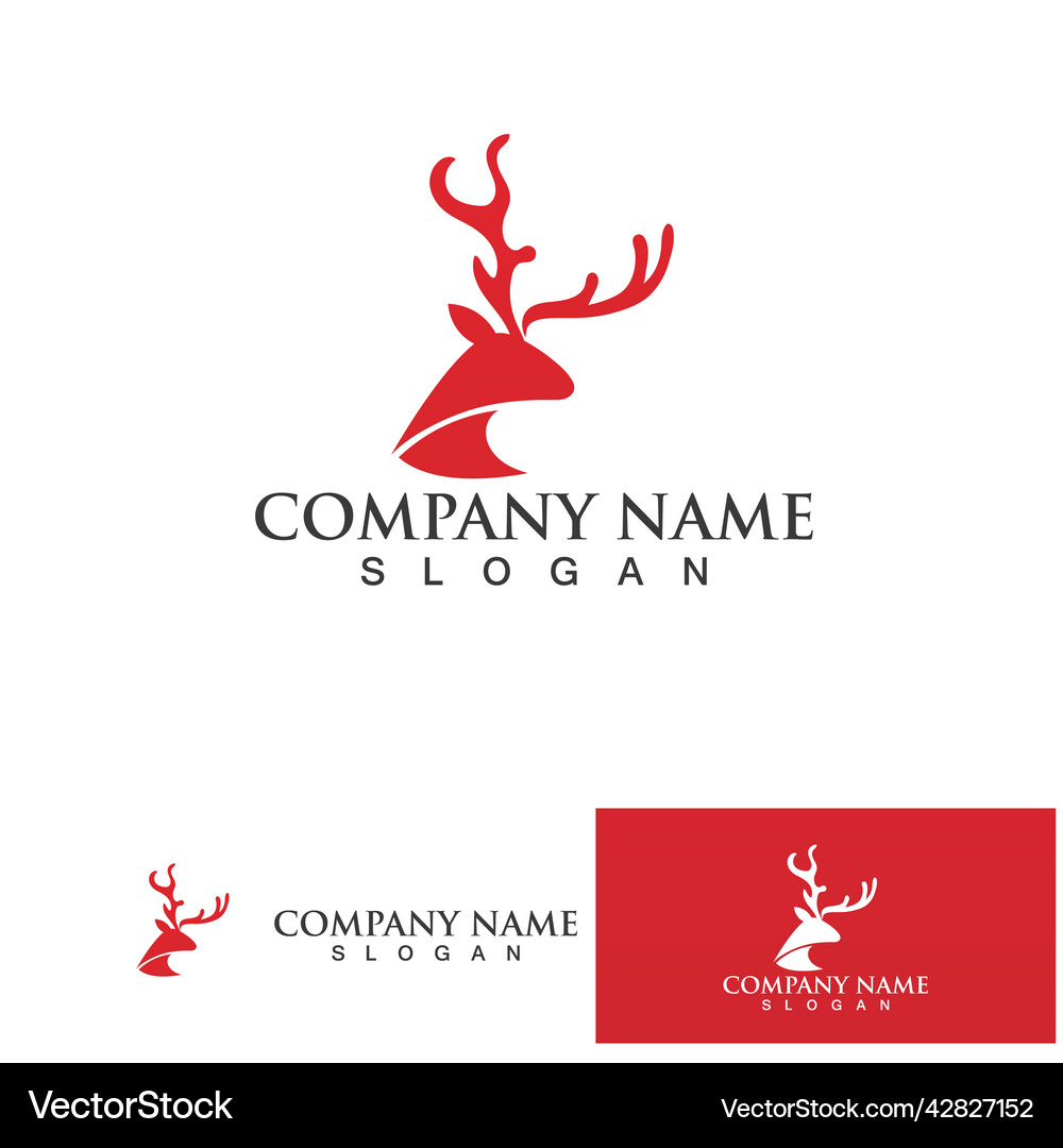 Deer antlers logo template design Royalty Free Vector Image