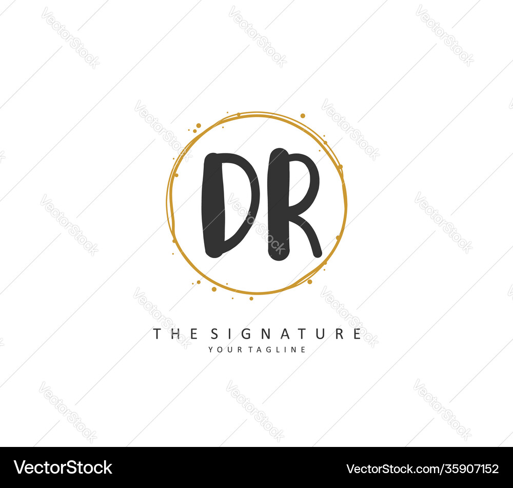 Dr initial letter handwriting and signature logo Vector Image