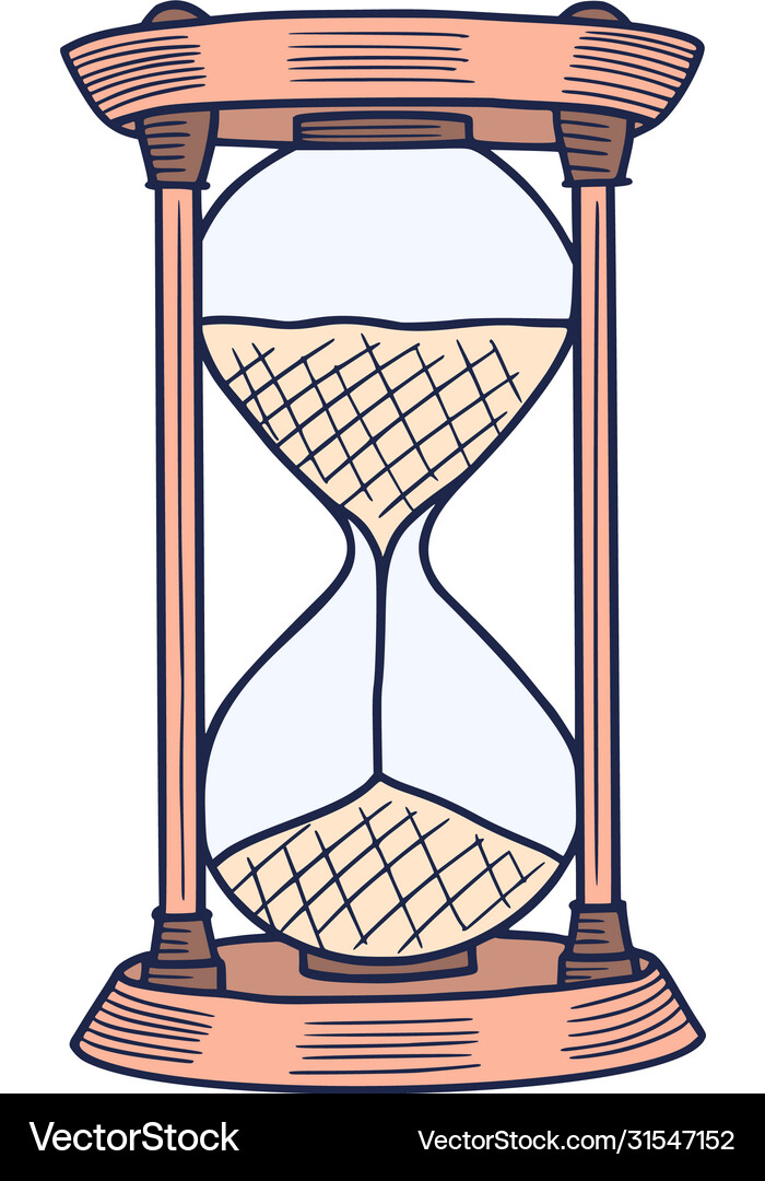Hourglass icon hand drawn doodle cartoon Vector Image