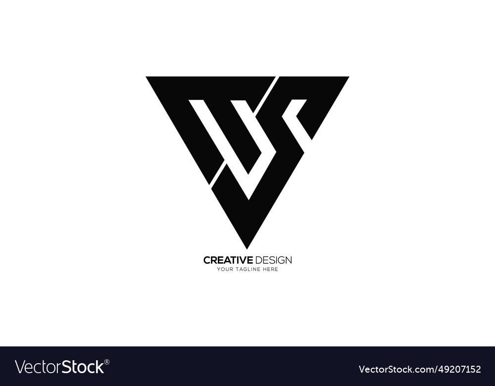 Letter ms triangle modern initials creative Vector Image