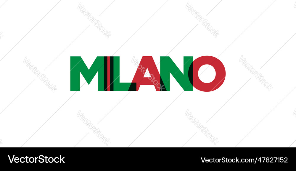 Milano in the italia emblem design features Vector Image