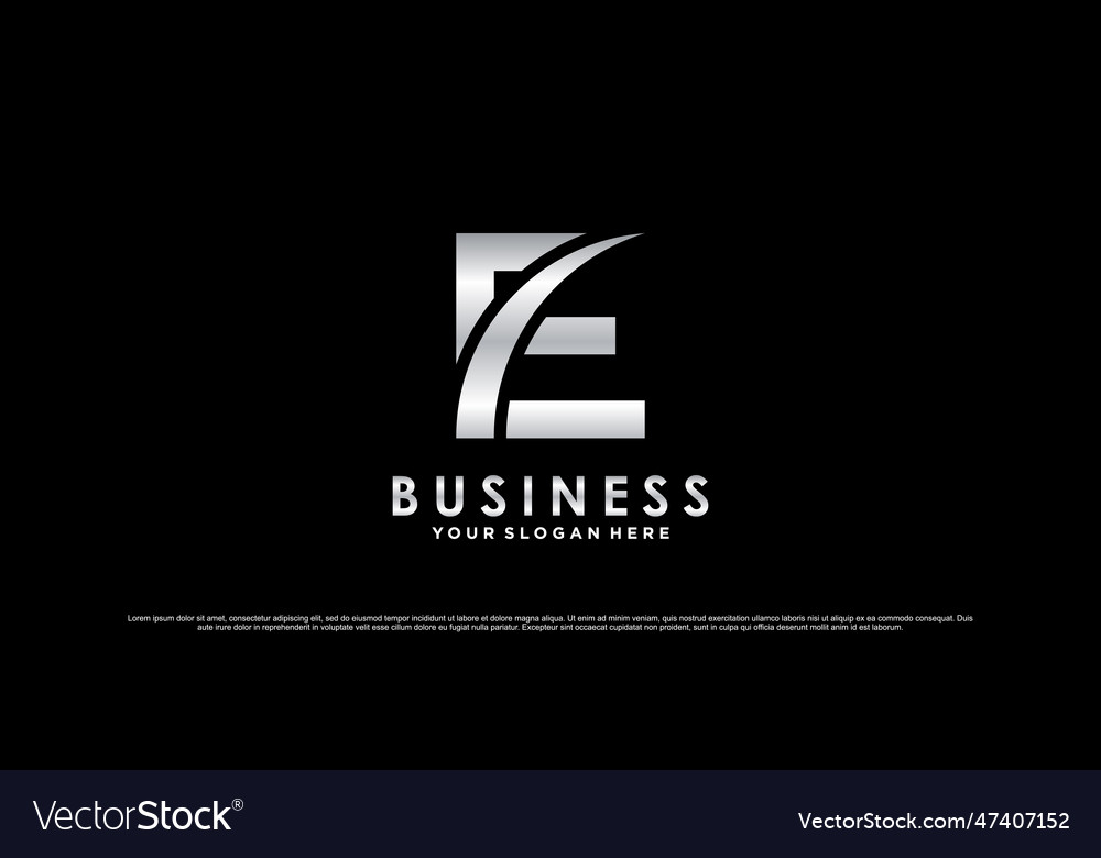 Monogram logo design initial letter e Royalty Free Vector