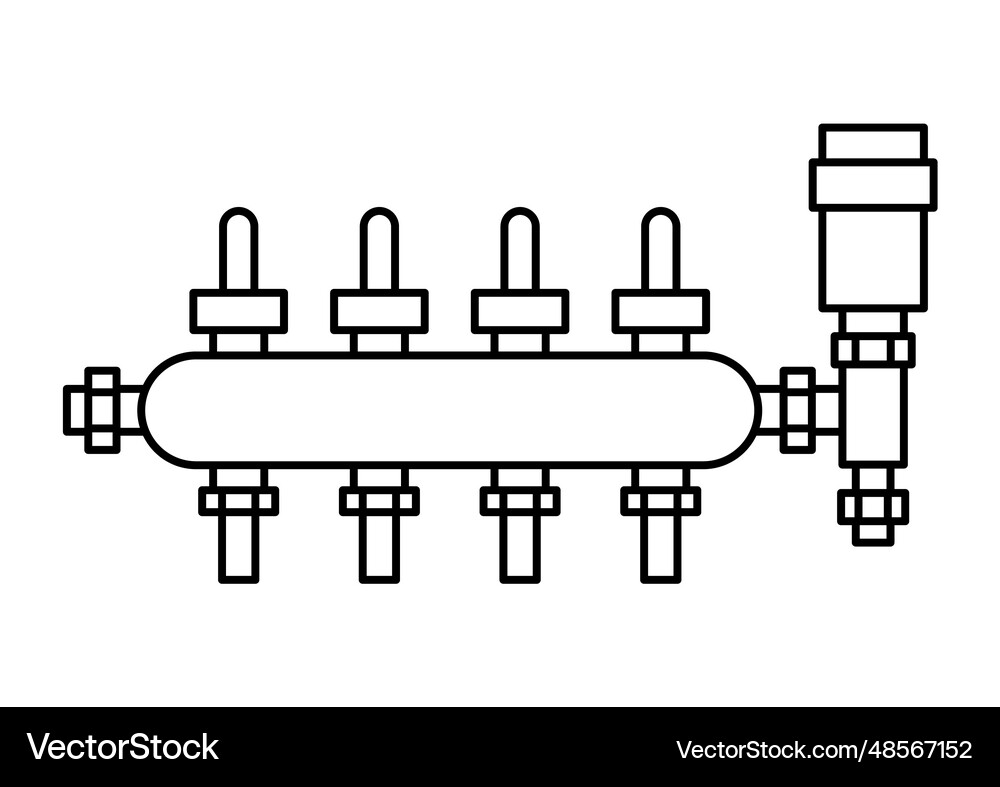 Of hydronic manifold industrial Royalty Free Vector Image