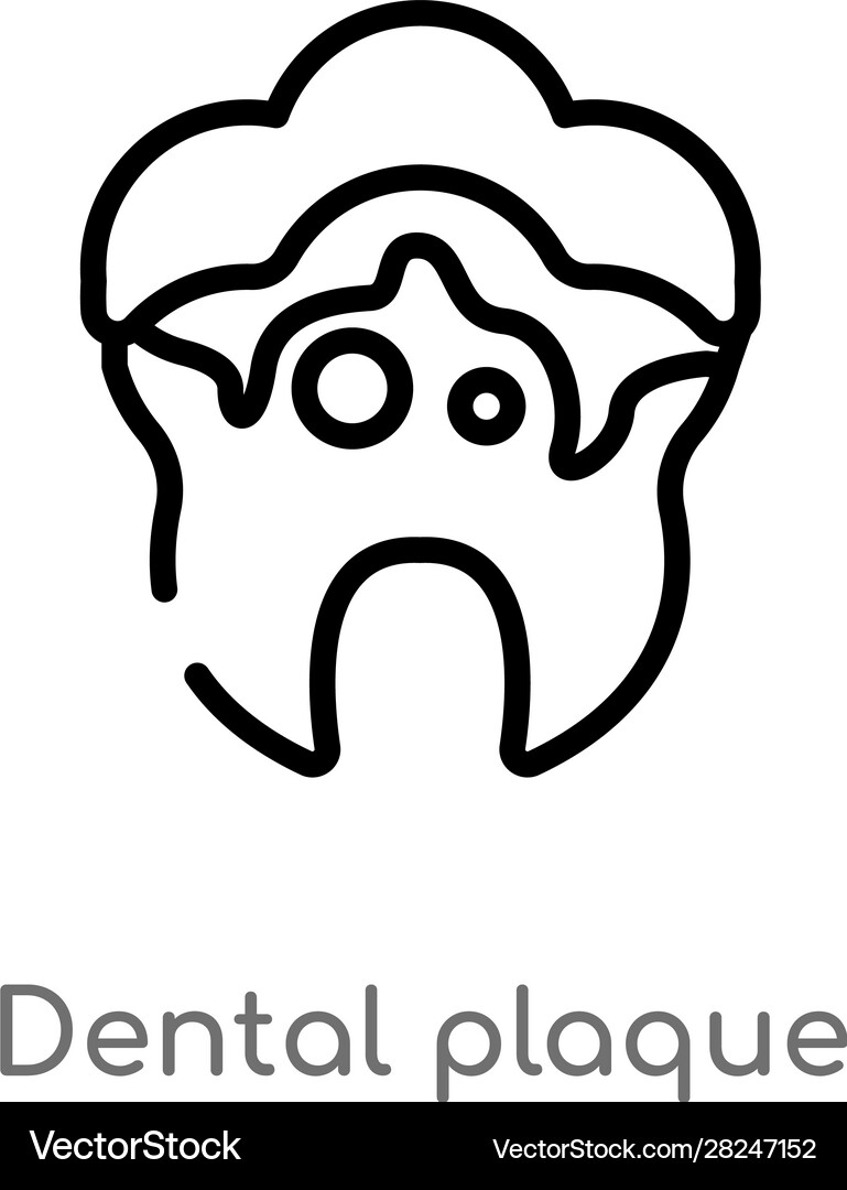 Outline dental plaque icon isolated black simple Vector Image