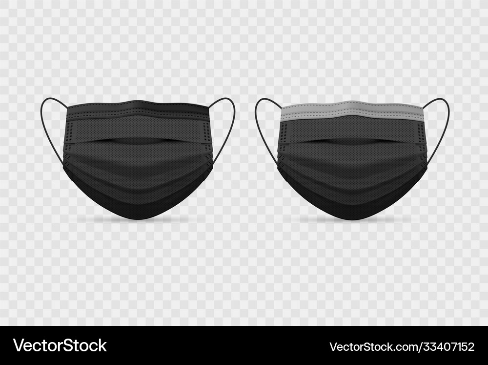 Realistic medical face masks set collection Vector Image