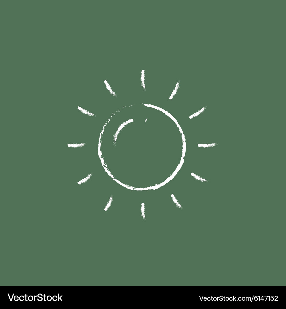 Sun icon drawn in chalk Royalty Free Vector Image