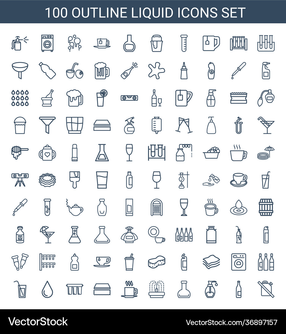 100 liquid icons Royalty Free Vector Image - VectorStock