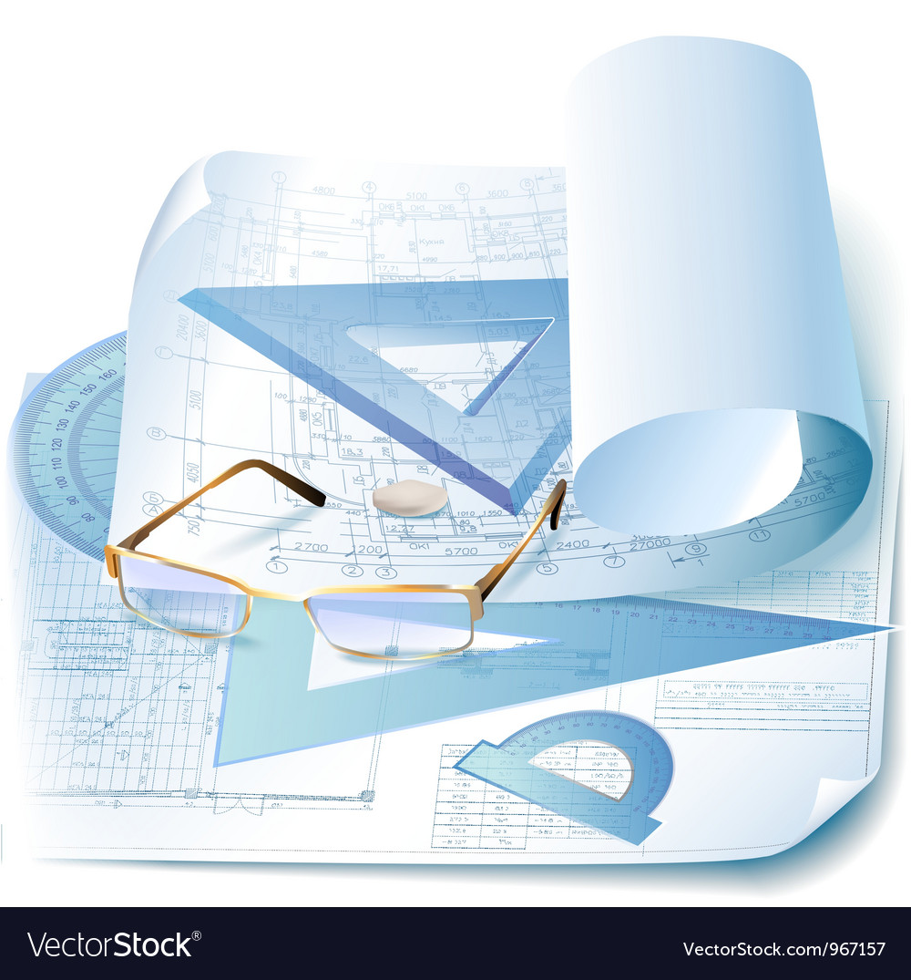 Architecture Plans Royalty Free Vector Image - VectorStock