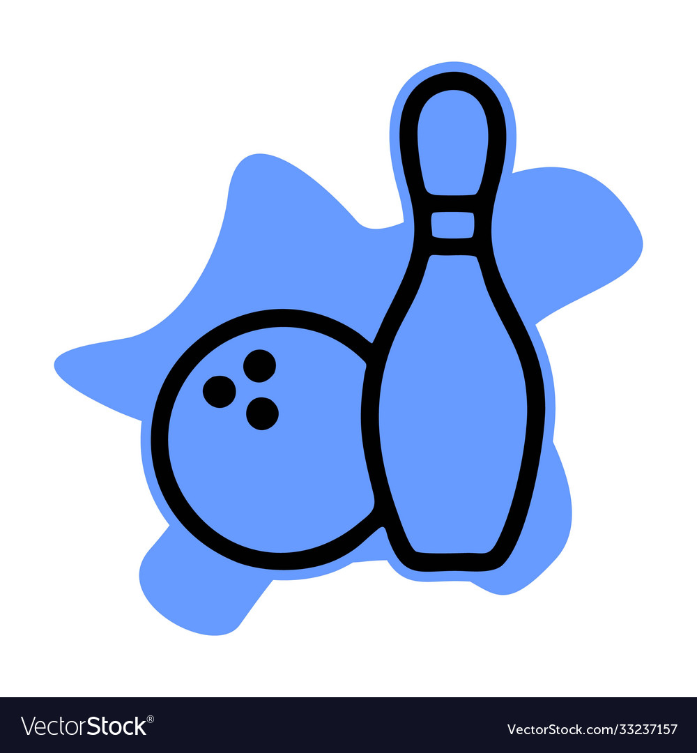 Bowling line icon game and sport pins Royalty Free Vector Bowling line icon game and sport pins Royalty Free Vector