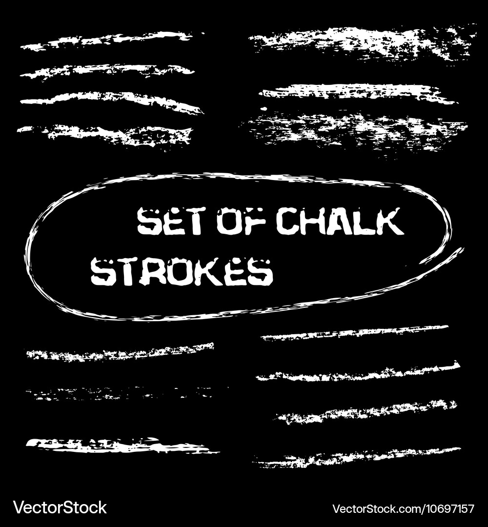 Chalk Strokes Hand Drawn Lines Royalty Free Vector Image