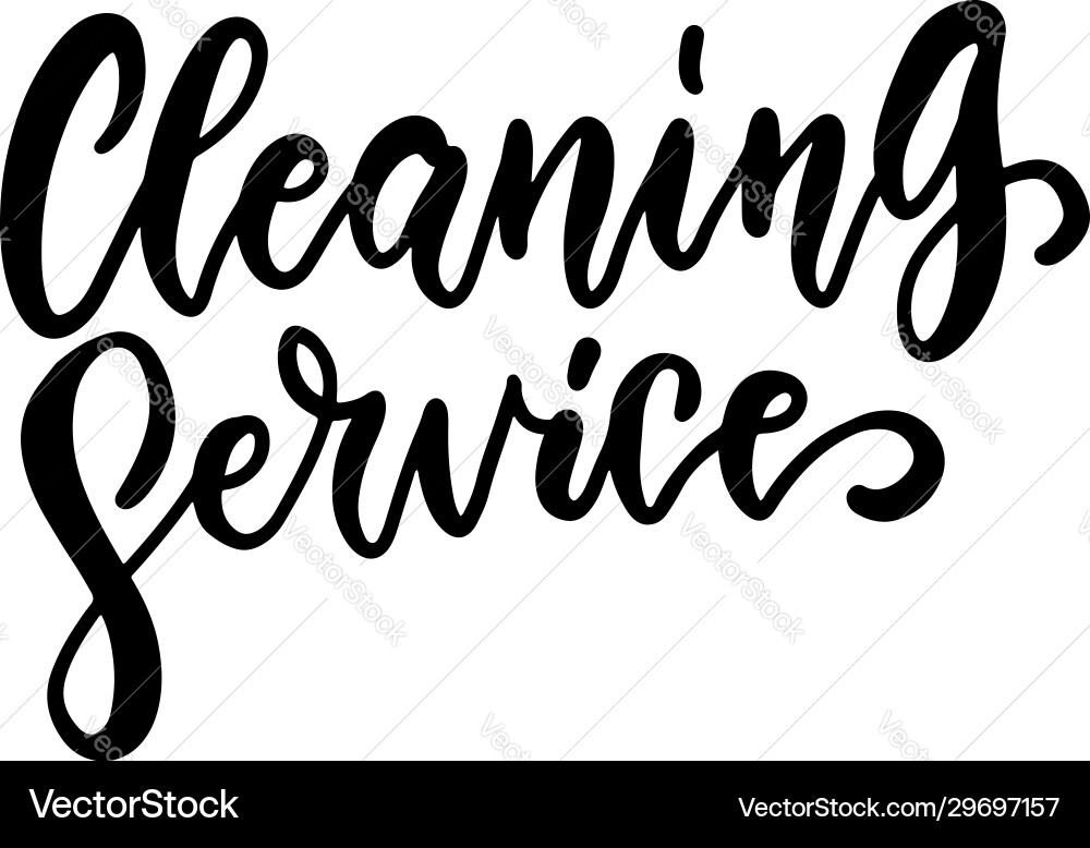 Cleaning service - lettering logo on white Vector Image