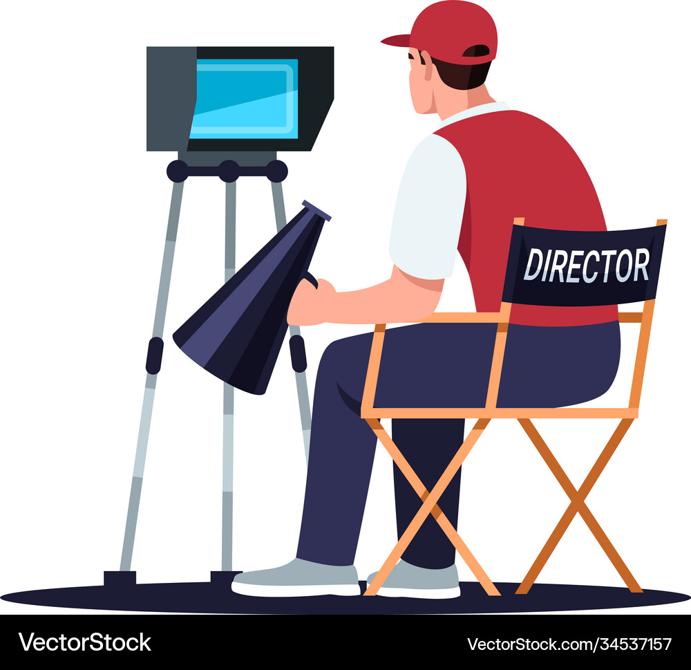 Director semi flat rgb color Royalty Free Vector Image