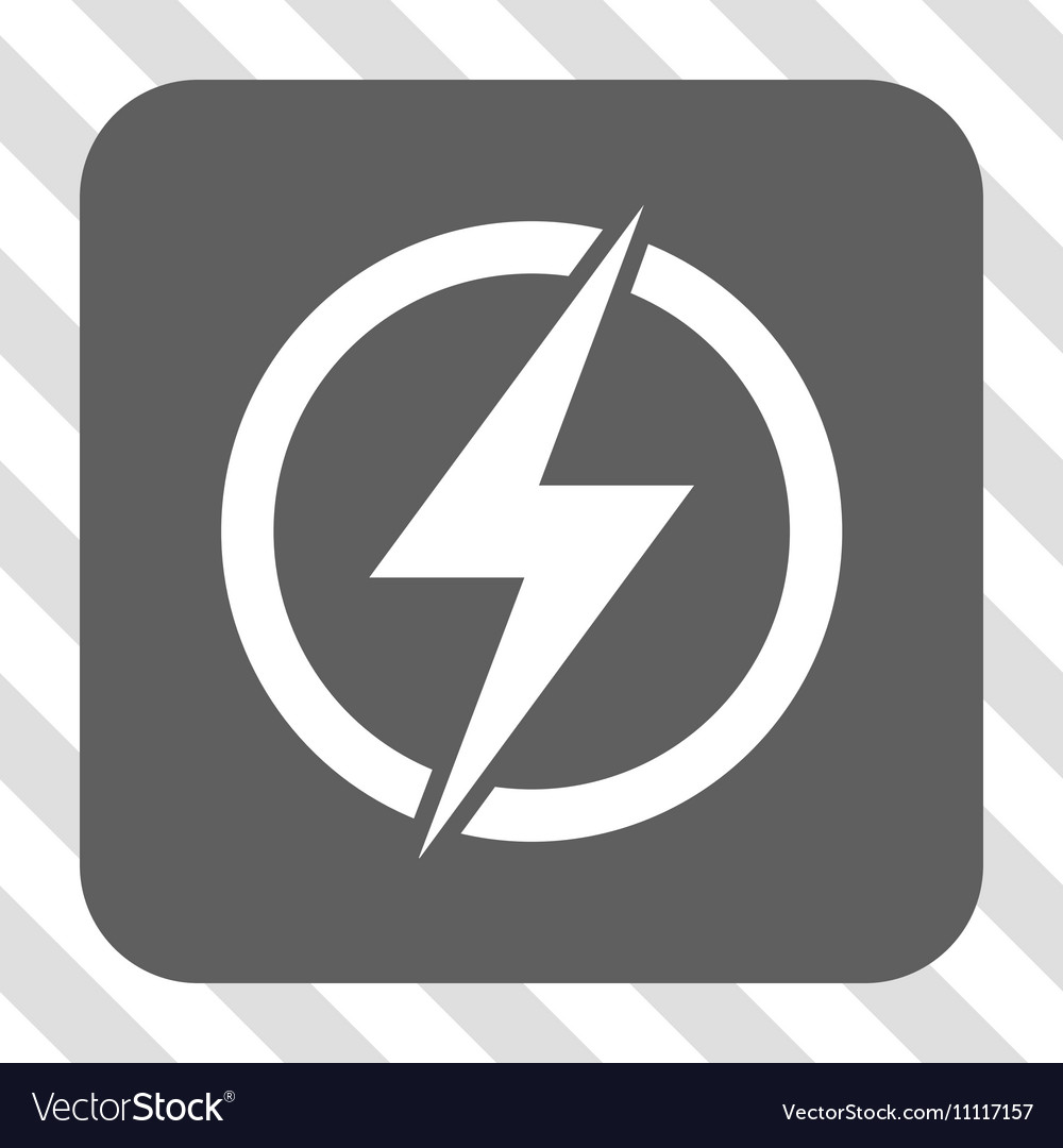 Electricity rounded square button Royalty Free Vector Image