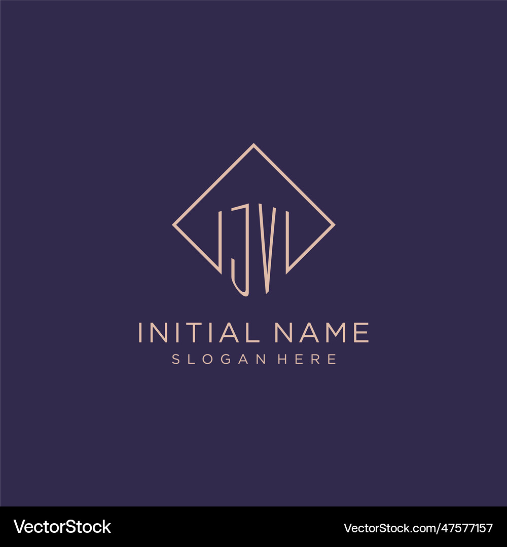 Initials jv logo monogram with rectangle style Vector Image