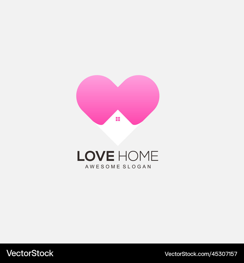 Love home design logo premium gradient color icon Vector Image