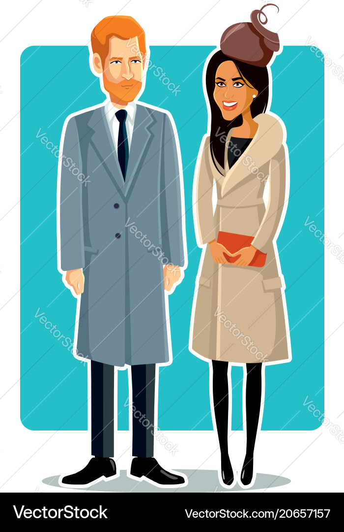 Meghan markle and prince harry editorial use Vector Image