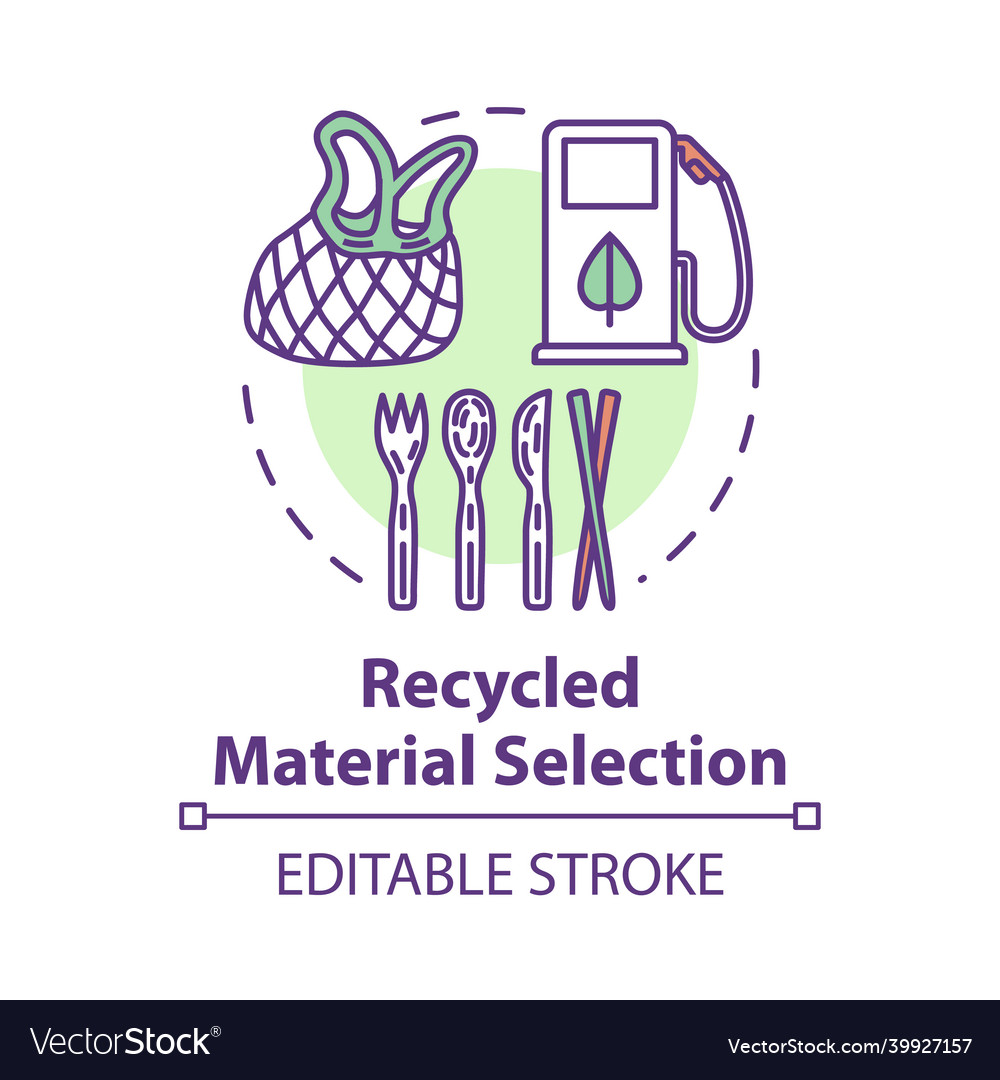 Recycled material selection concept icon Vector Image