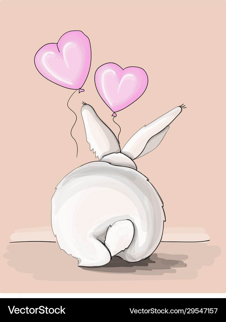 Valentinecute bunny gives Royalty Free Vector Image