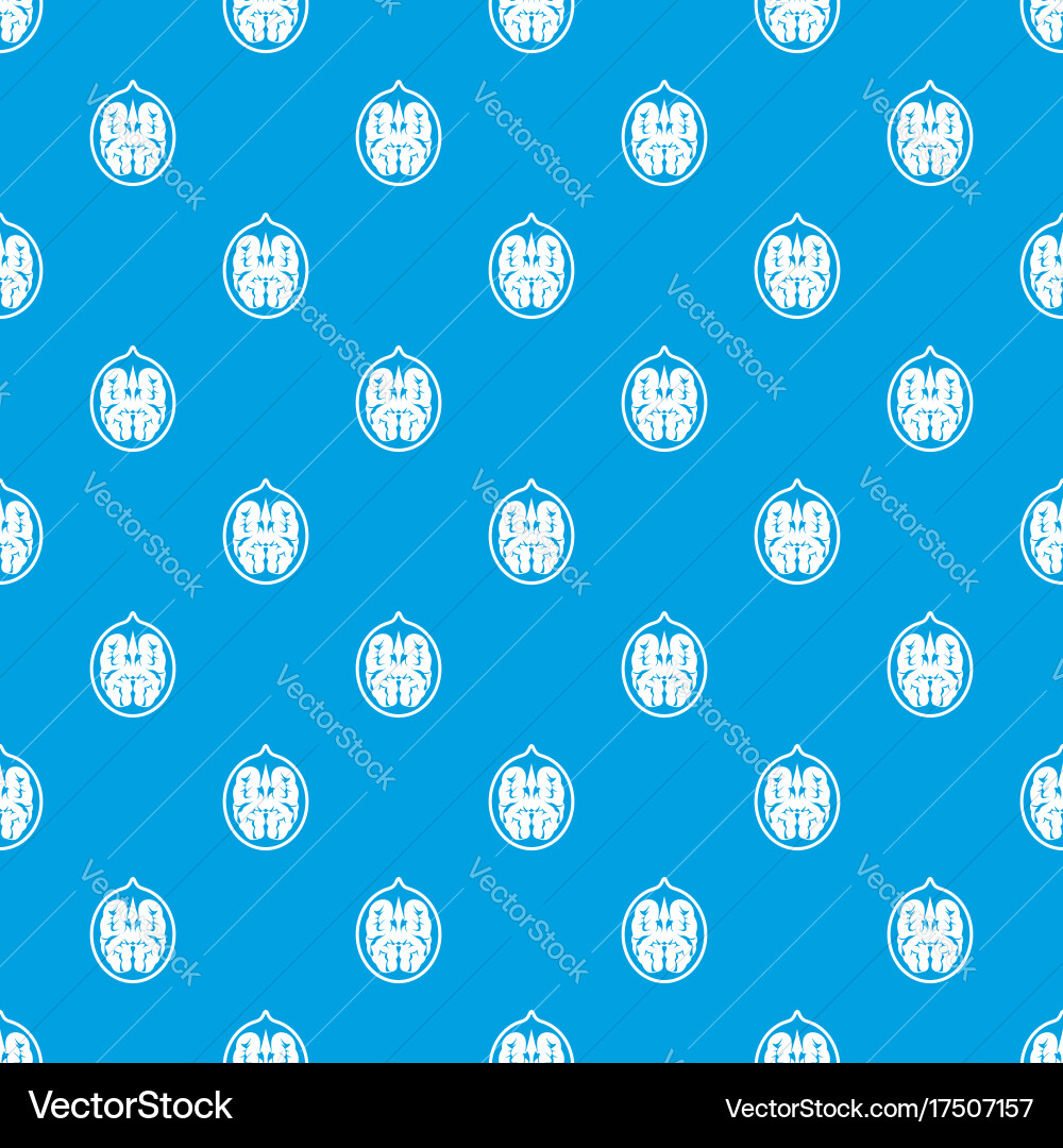 Walnut pattern seamless blue Royalty Free Vector Image