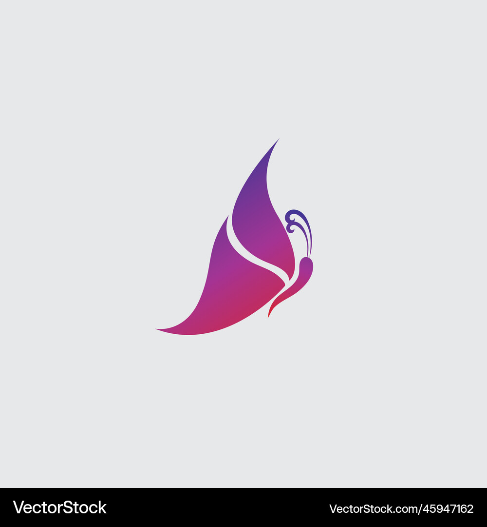 Butterfly logo design icon and symbol Royalty Free Vector