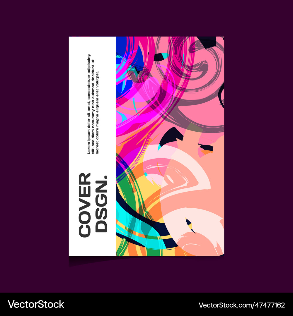 Colorful abstract fluid texture cover poster Vector Image