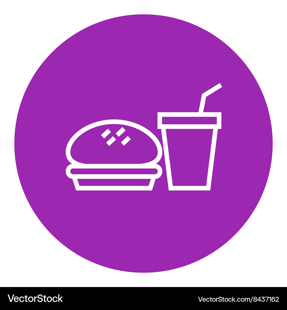 Fast food meal line icon Royalty Free Vector Image