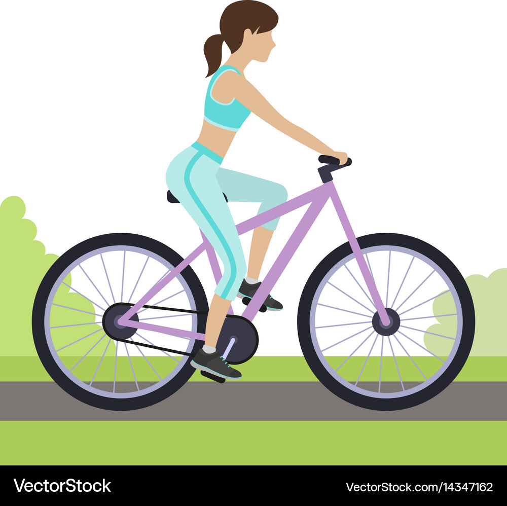 Girl on bike Royalty Free Vector Image - VectorStock