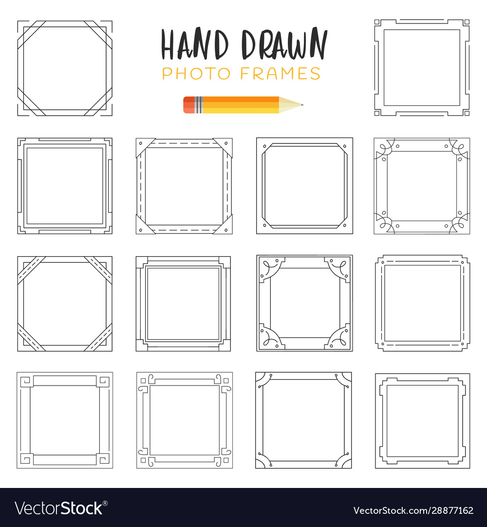 Hand-drawn frames Royalty Free Vector Image - VectorStock