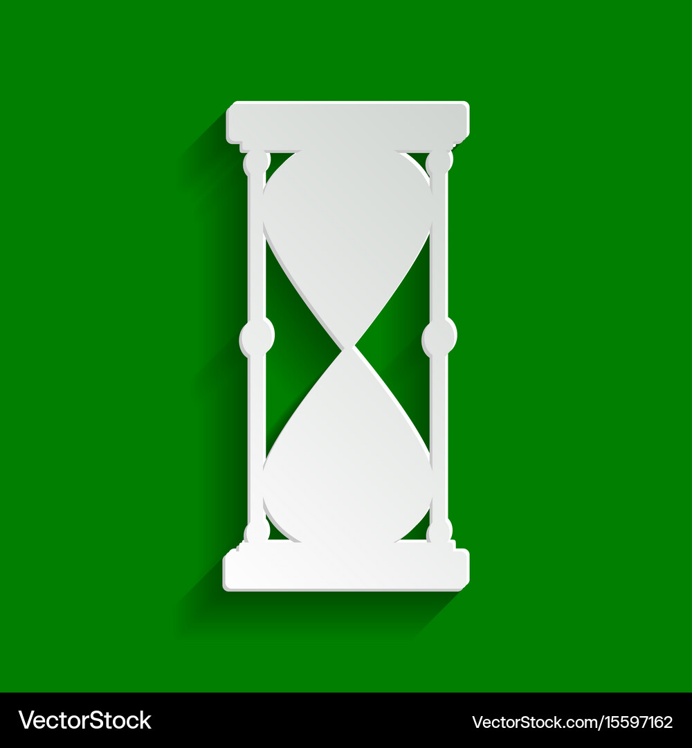 Hourglass sign paper whitish Royalty Free Vector Image
