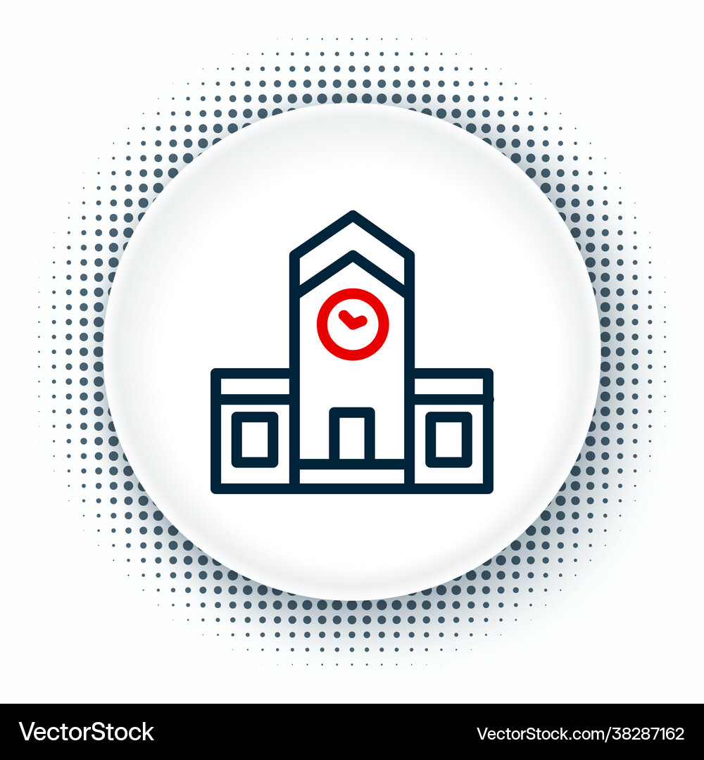 Line railway station icon isolated on white Vector Image