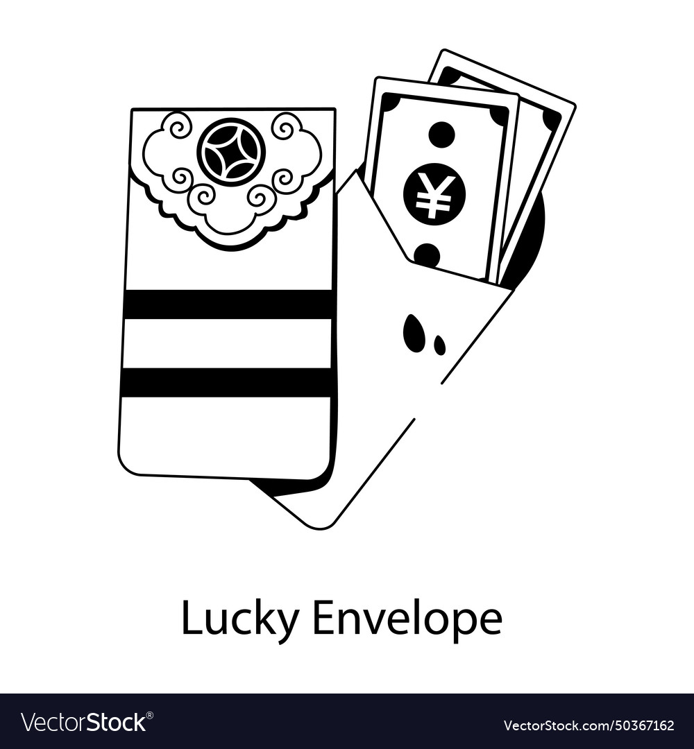 Lucky envelope Royalty Free Vector Image - VectorStock