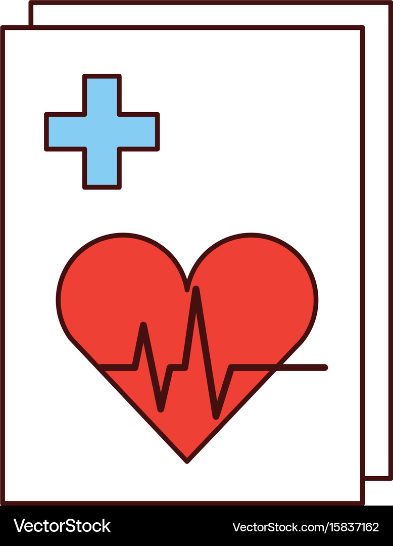 Medical order with cardiology test document icon Vector Image