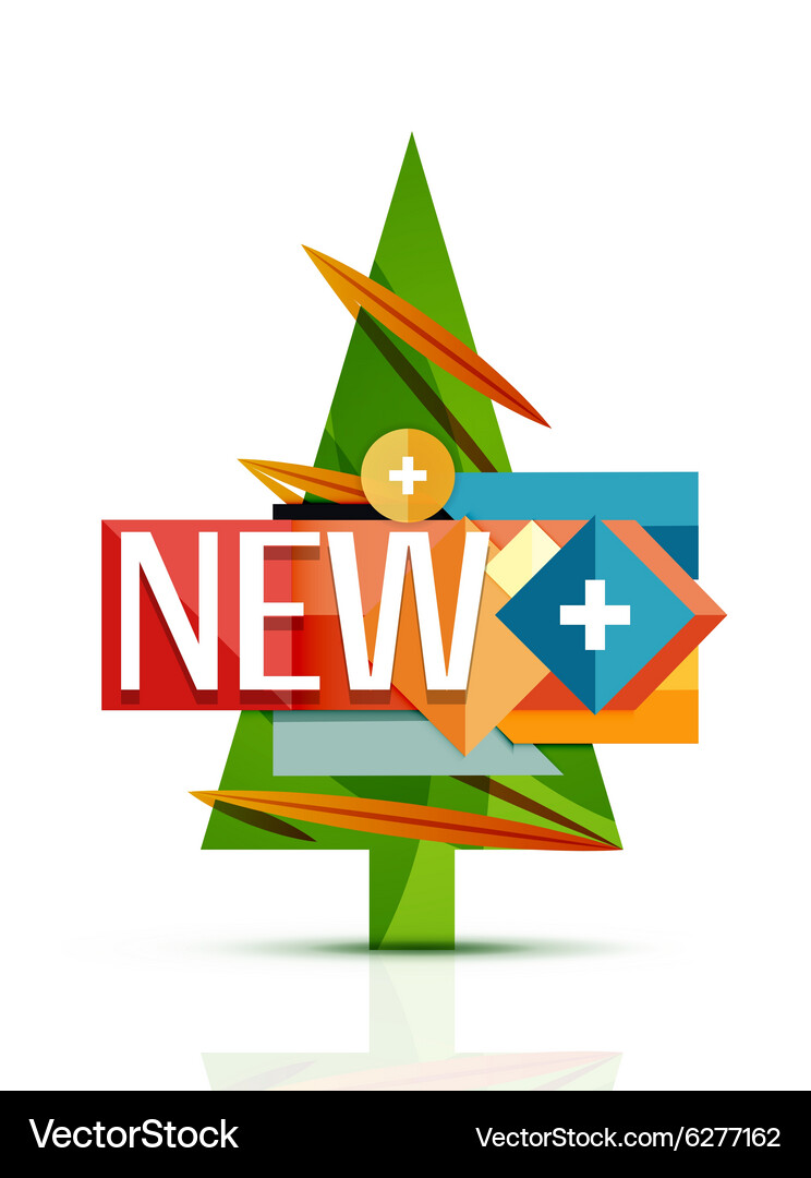 Merry christmas tree with promotion commercial Vector Image