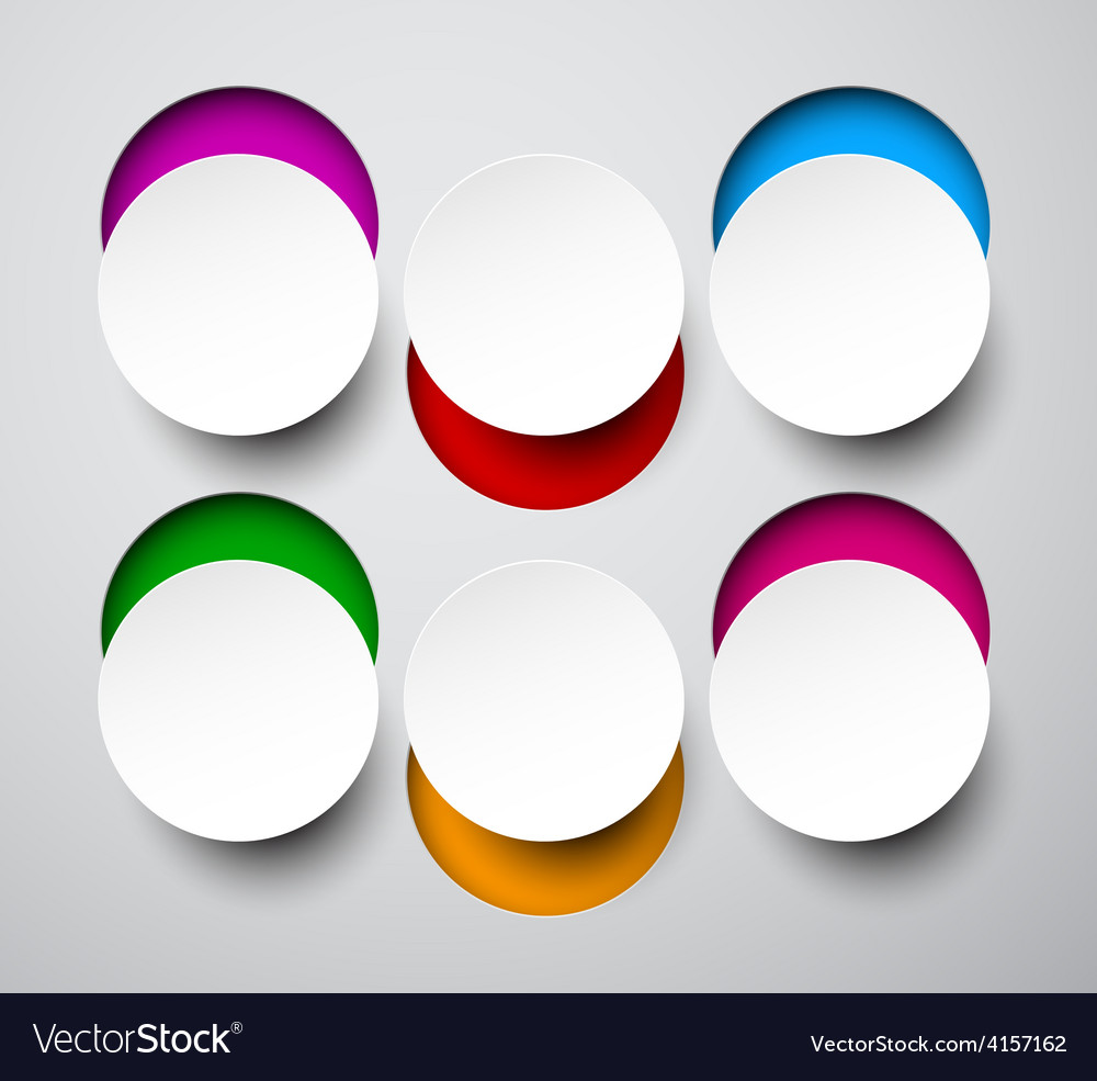 Paper white round notes Royalty Free Vector Image