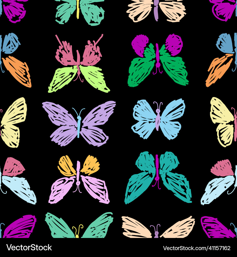 Seamless pattern of doodles various colorful Vector Image