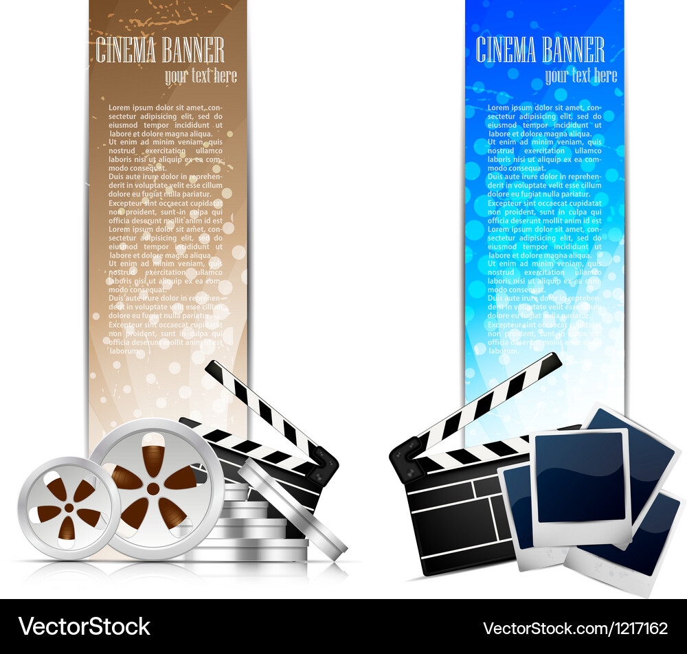 Set of banners with cinema element Royalty Free Vector Image