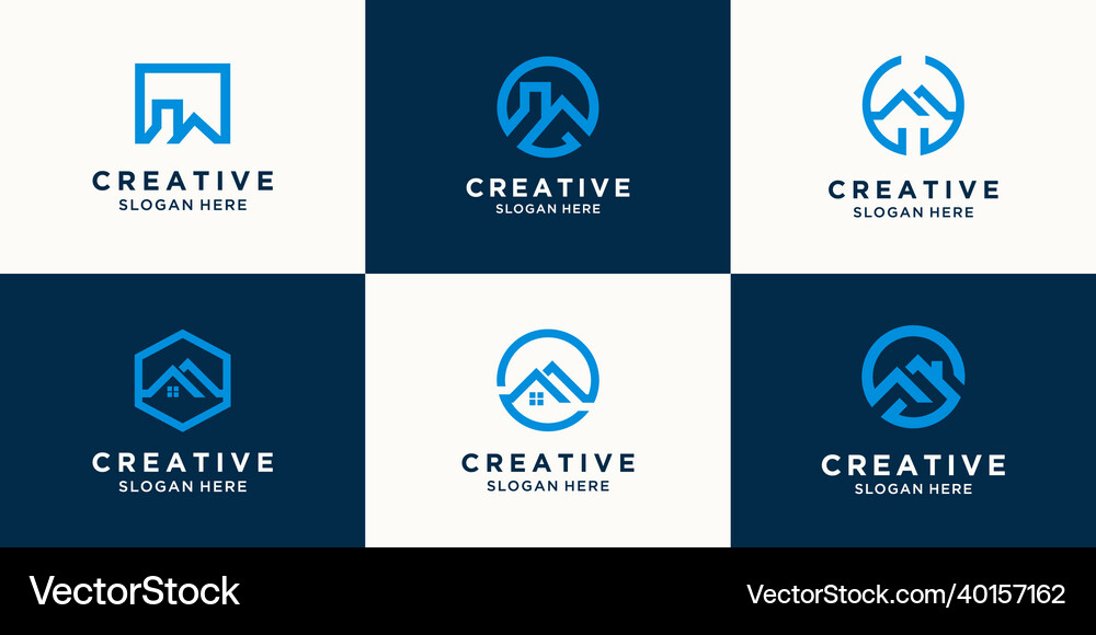 Set of building logo design Royalty Free Vector Image