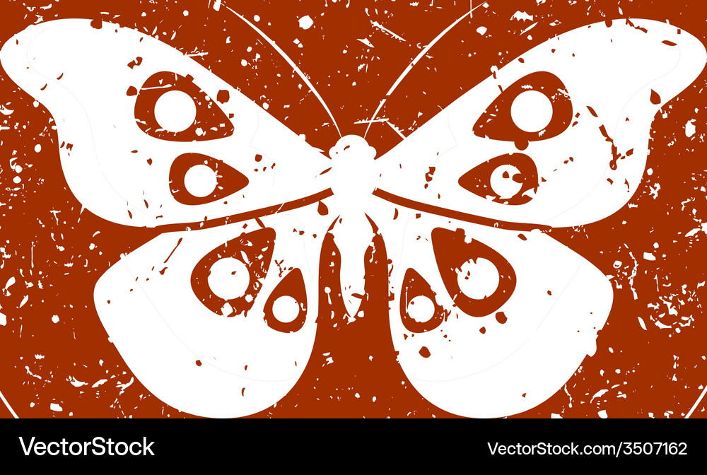 Vintage sign with butterfly Royalty Free Vector Image