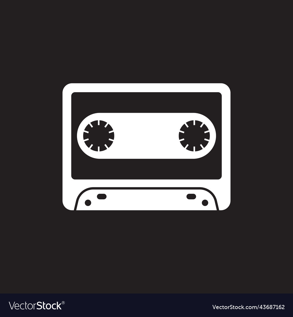 White cassette solid icon Royalty Free Vector Image