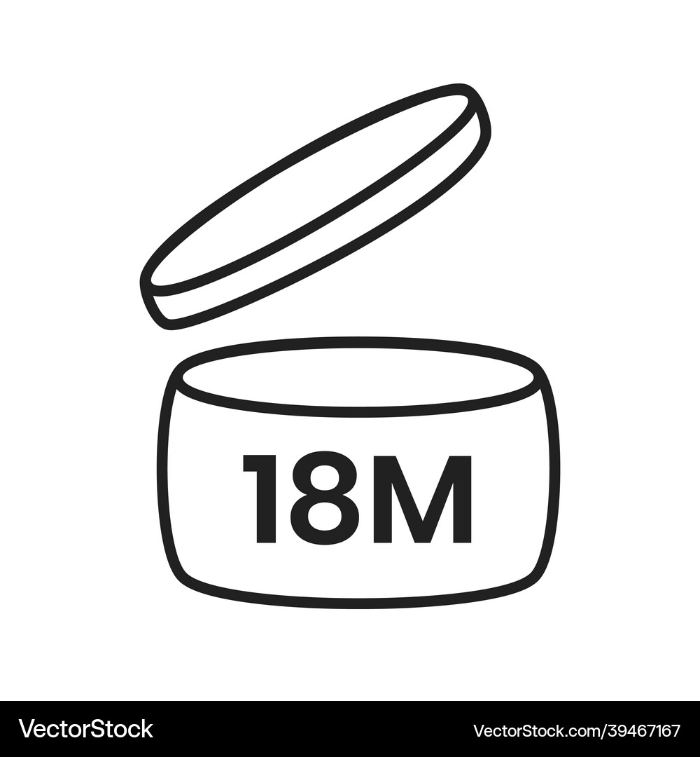 18m period after open icon sign flat style Vector Image