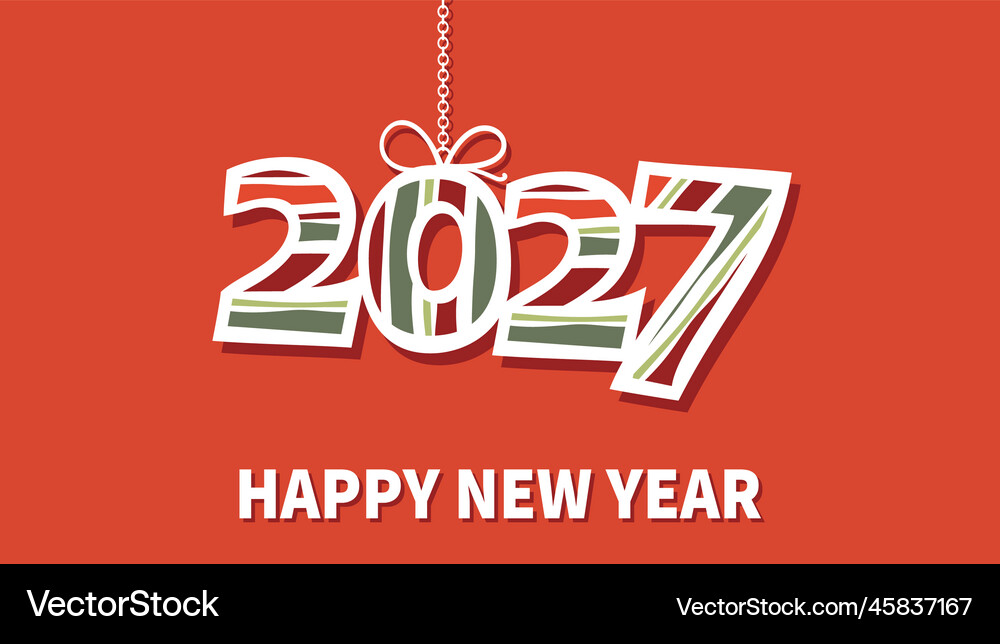 2027 happy new year minimalist design Royalty Free Vector
